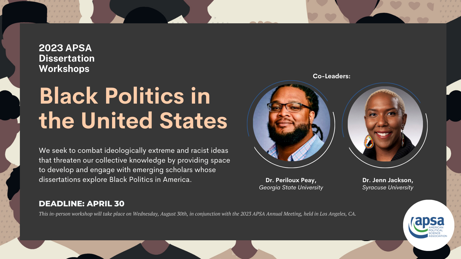 2023 APSA Dissertation Workshop: Black Politics in the United States