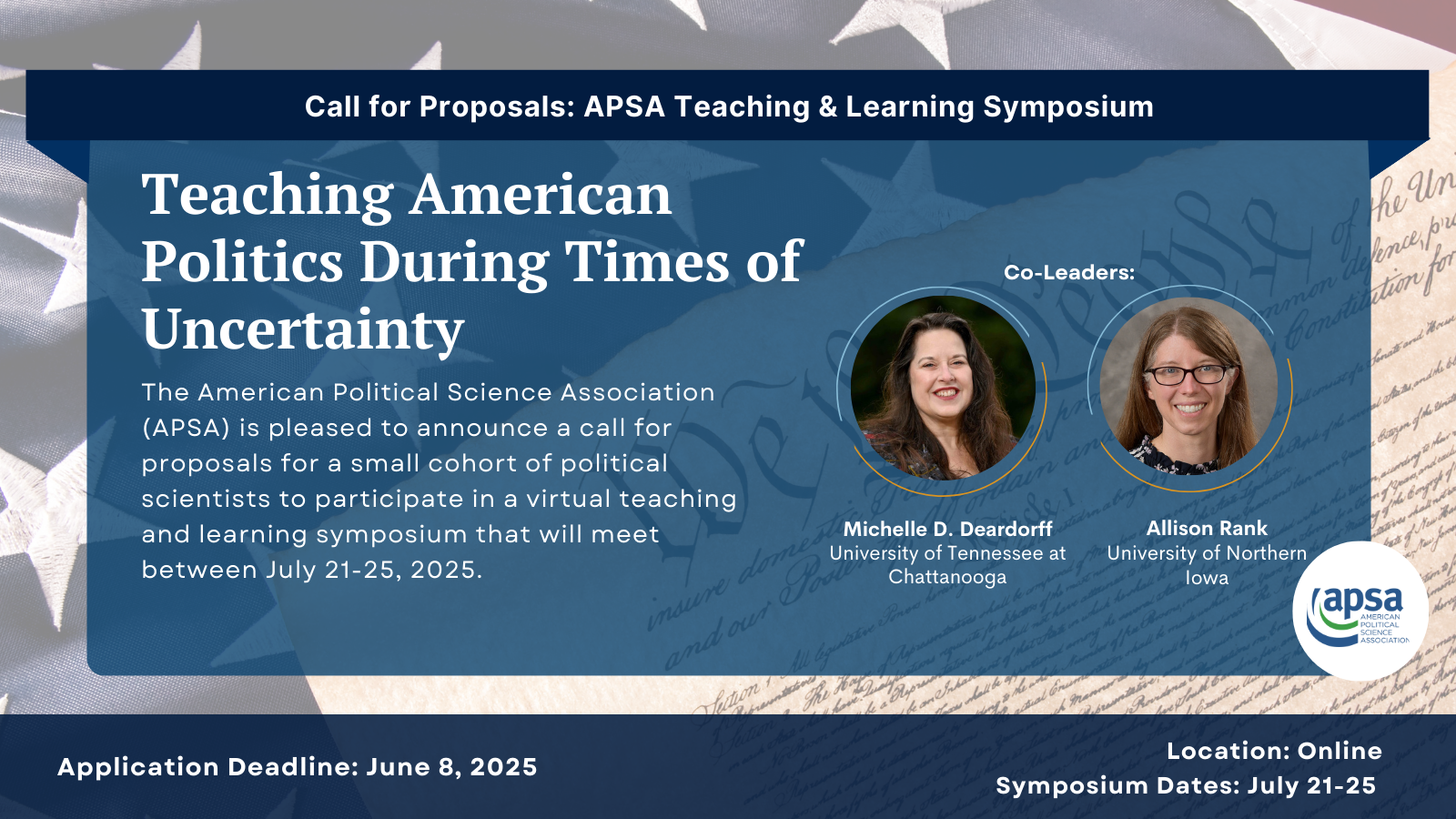 Call for Proposals: Teaching Introduction to American Politics in Times ...