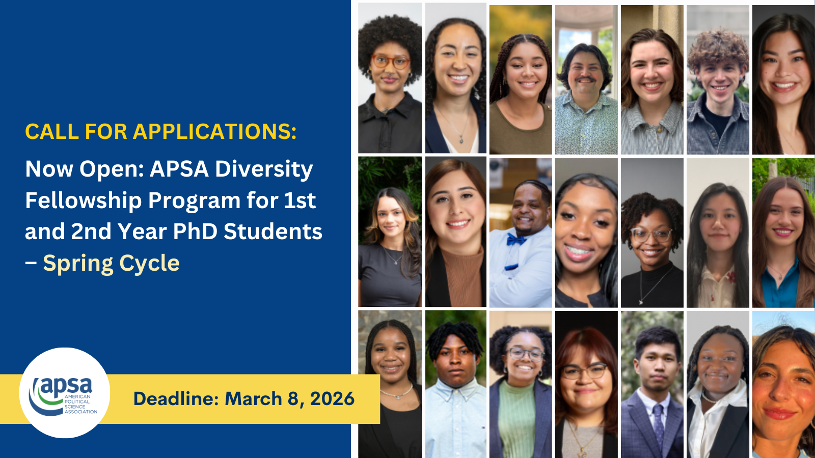 Call for Applications: APSA Diversity Fellowship Program - 1st and 2nd ...